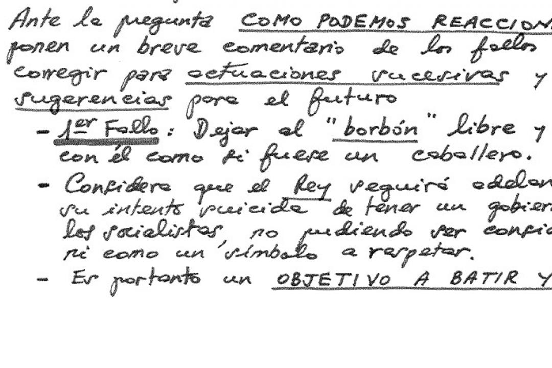 'Dejar al Borbón libre', el gran 'fallo' que revela un manuscrito de ...