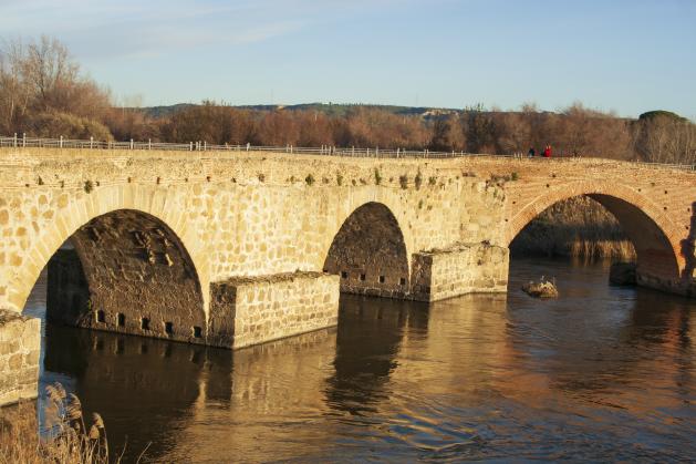 La fuerza del agua derrumba parte del puente romano de Talavera de la Reina