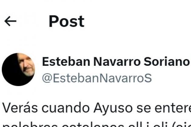 El escritor Esteban Navarro da la campanada con su reacción a lo de ...