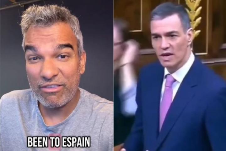 Un cómico indio escucha estas palabras de Pedro Sánchez y responde: da ...