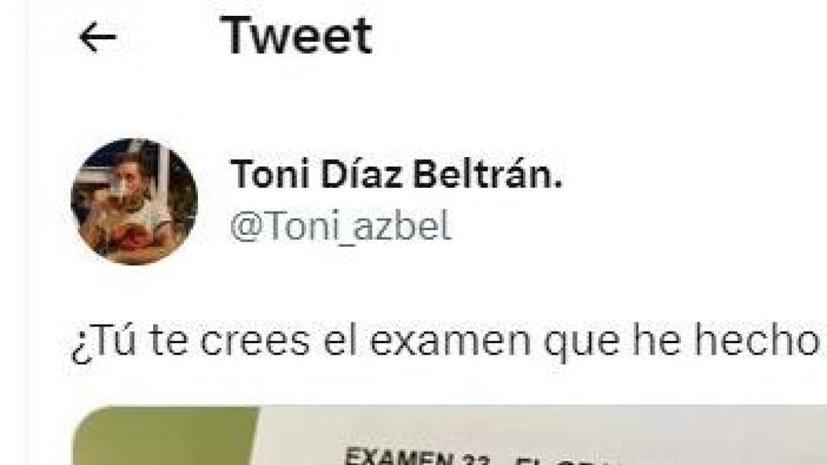 Un profesor muestra el examen que le ha puesto a sus alumnos: se intuye ...
