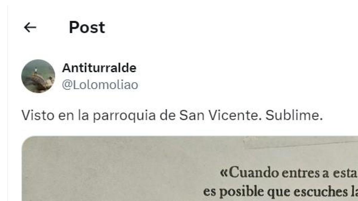 El cartel que un cura ha puesto en la iglesia es simplemente cine: el ...