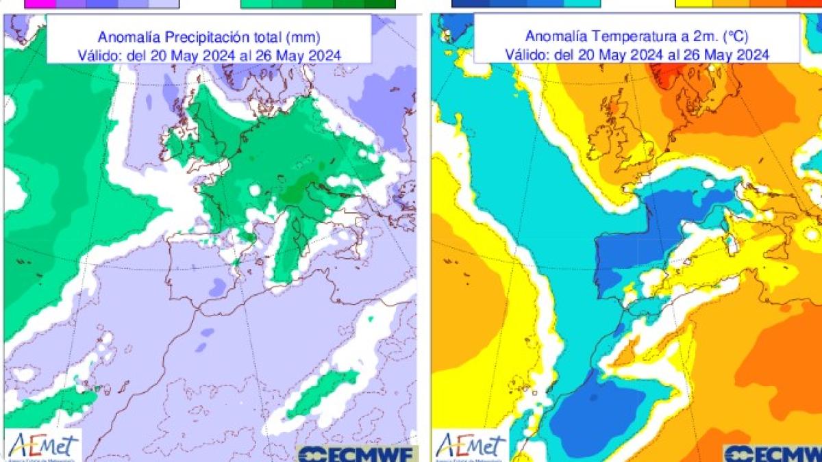 La AEMET emite un mapa de urgencia por lo que nos espera el martes y ...
