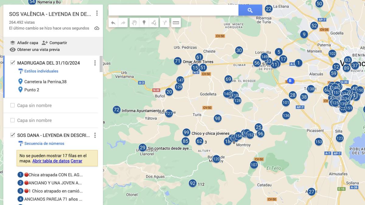 SOS Valencia: crean un mapa para localizar desaparecidos y atrapados ...