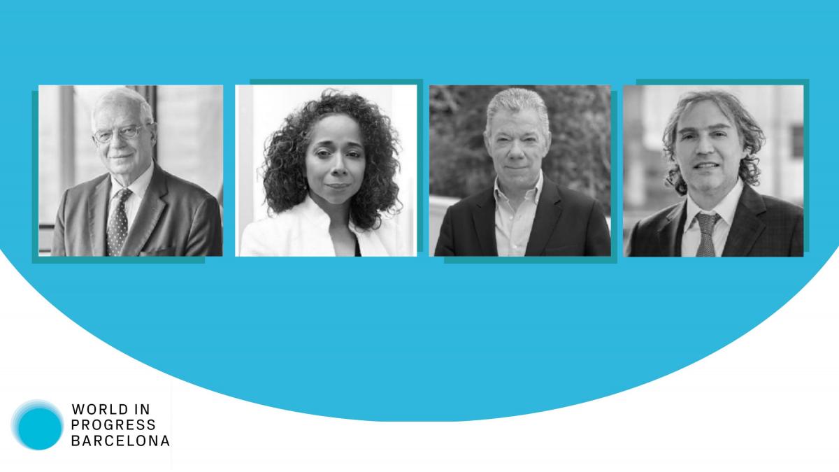 Julissa Reynoso, Juan Manuel Santos, Josep Borrell y Gabriel Szpigiel, miembros del Consejo ...