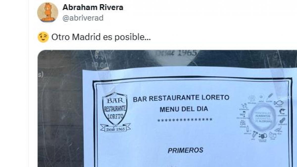 'Otro Madrid es posible': el menú del día de este restaurante que