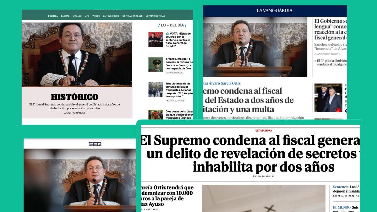Las portadas de la prensa nacional sobre la condena al fiscal general ...