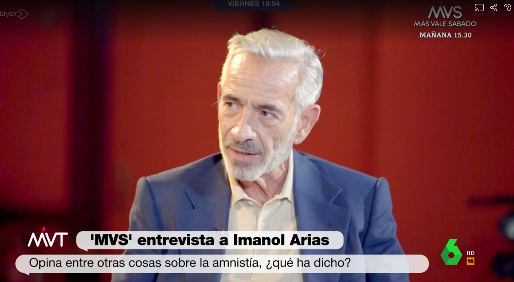 La clara respuesta de Imanol Arias cuando le preguntan por la amnistía