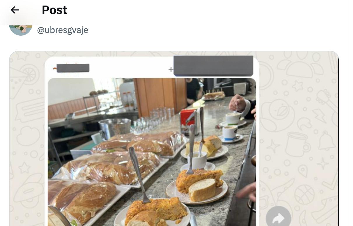 Manda a un grupo de WhatsApp la tortilla que ha pedido en un bar ...