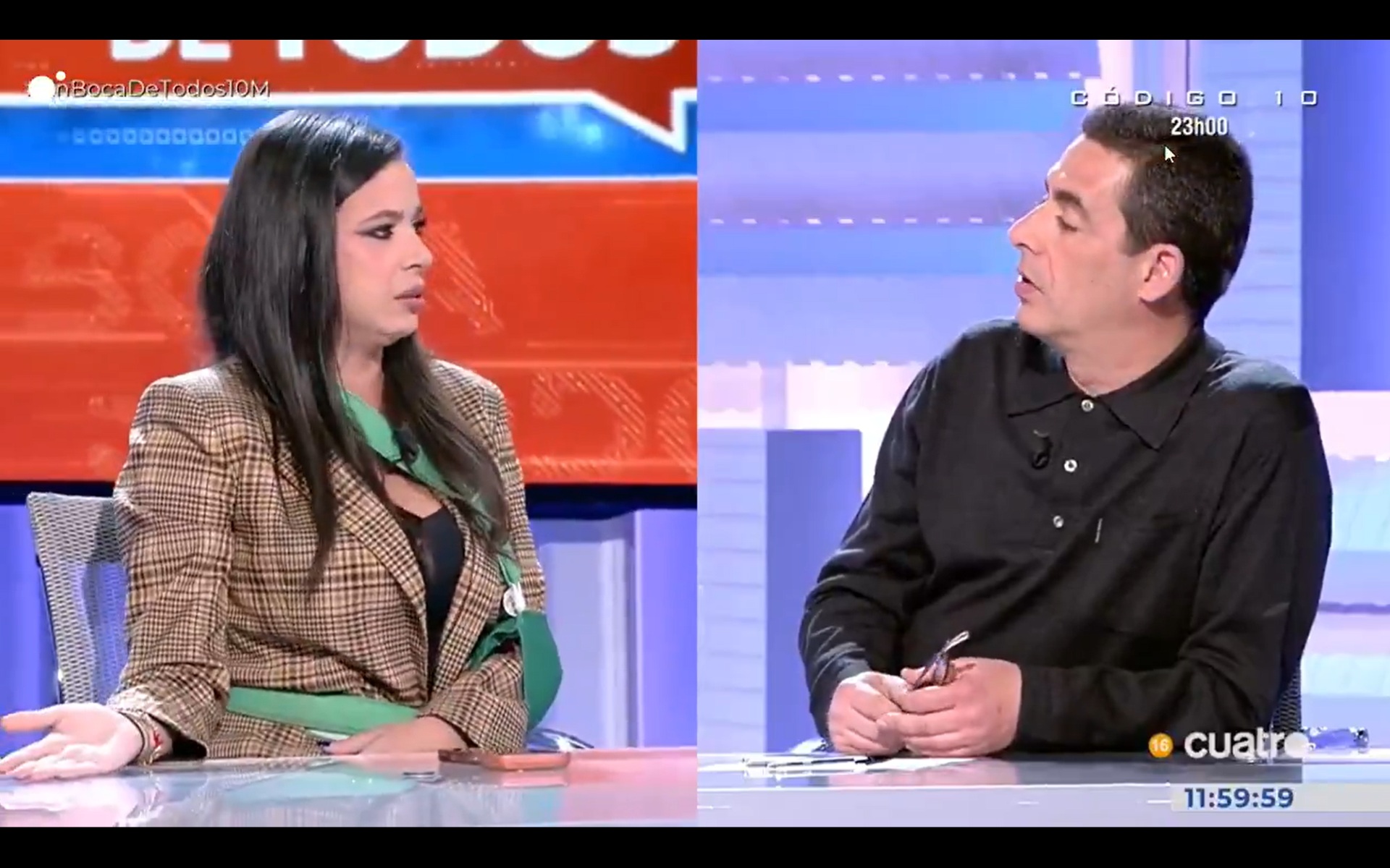 Sarah Santaolalla abandona el plató de 'En boca de todos' tras una discusión con Antonio Naranjo